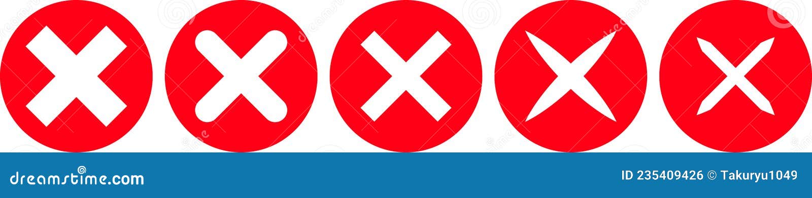 Cross Mark Icon Set Showing Fraud or Mistakes. Red Vector. Stock Vector ...