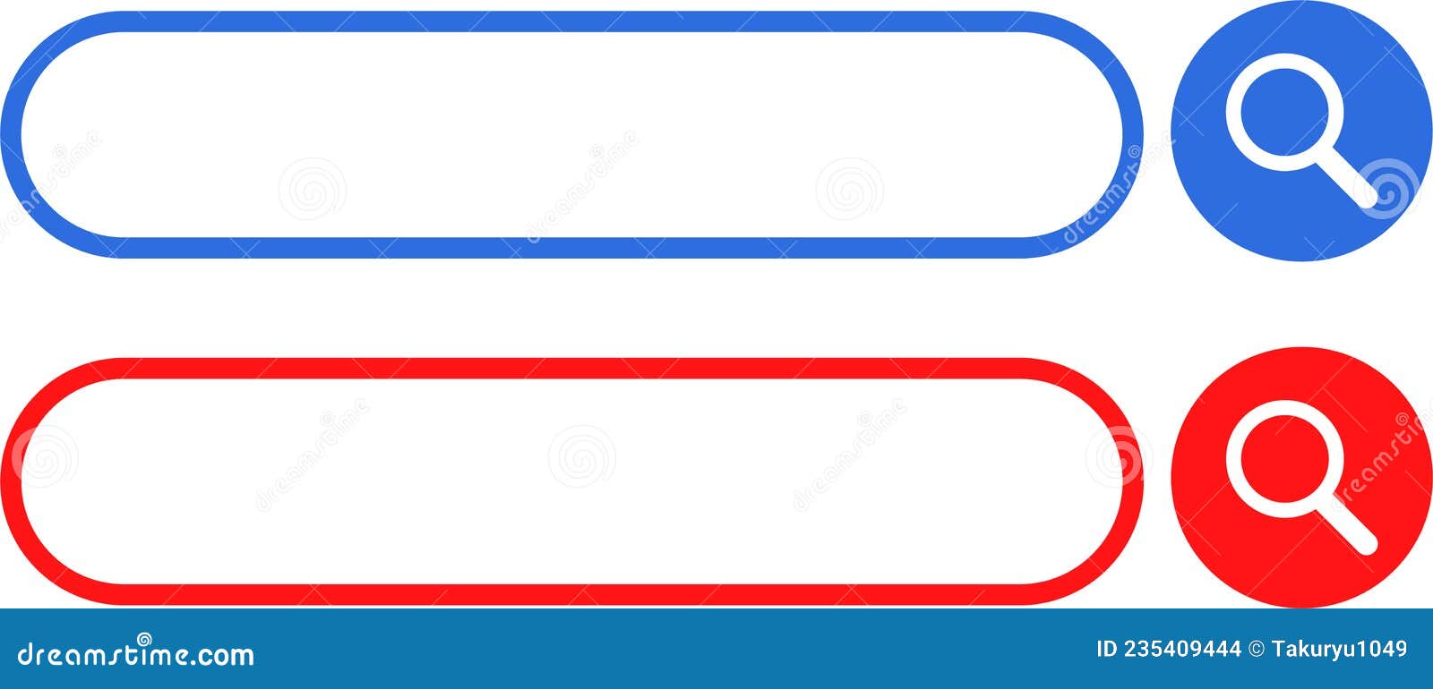 Vector Icon for Blue and Red Search. Search Box and Search Bar. Stock ...
