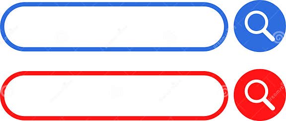 Vector Icon for Blue and Red Search. Search Box and Search Bar. Stock ...