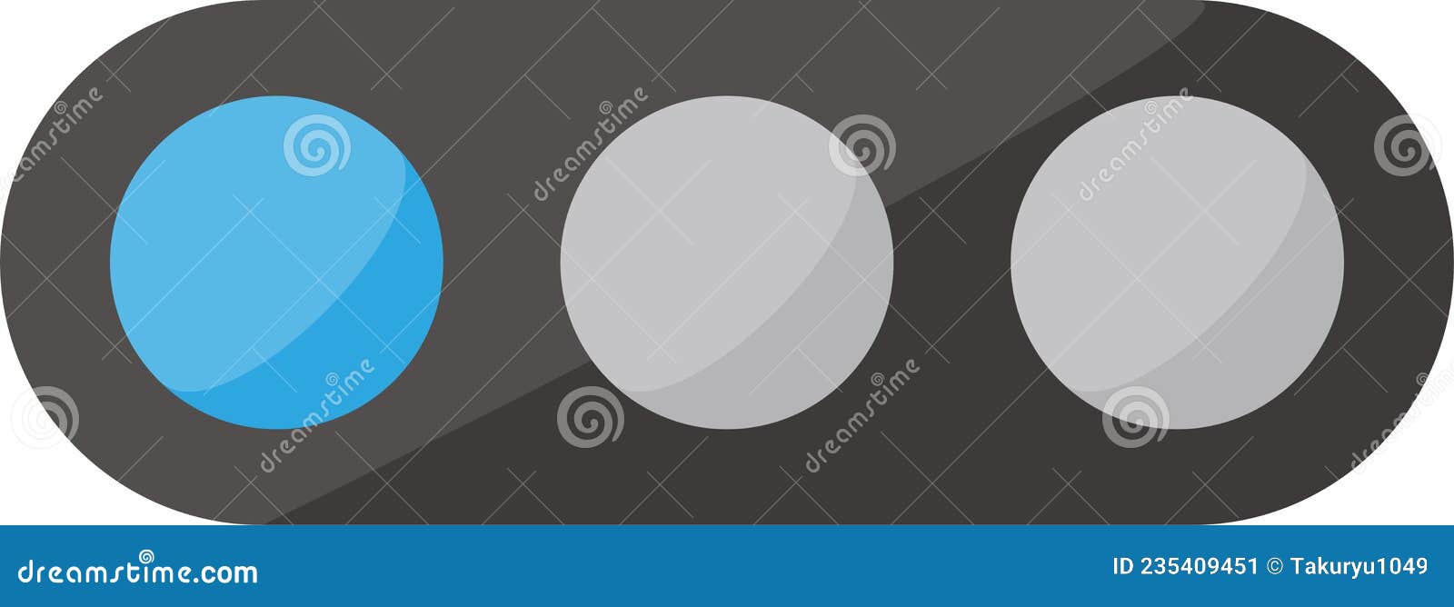 Blue Signal. Traffic Lights. Stock Vector - Illustration of crossroad ...