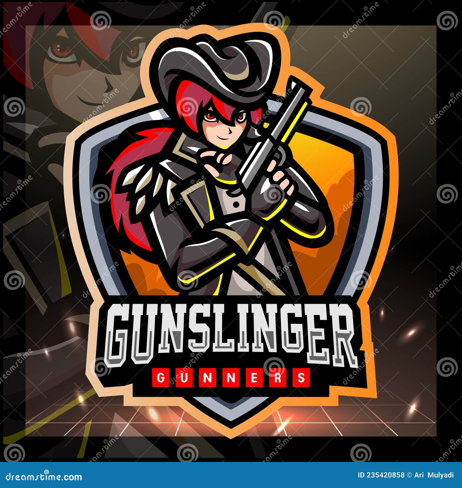 Gunslinger Mascot. Esport Logo Design Stock Vector - Illustration of fantasy, logo: 235420858