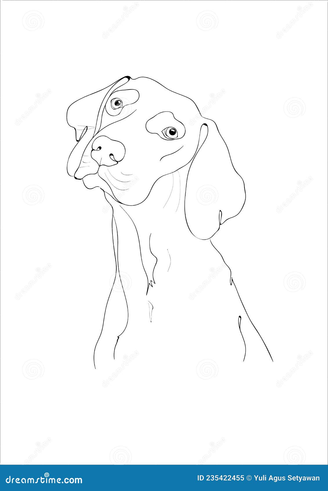 Line Art Portrait of Labrador Retriever Stock Illustration ...