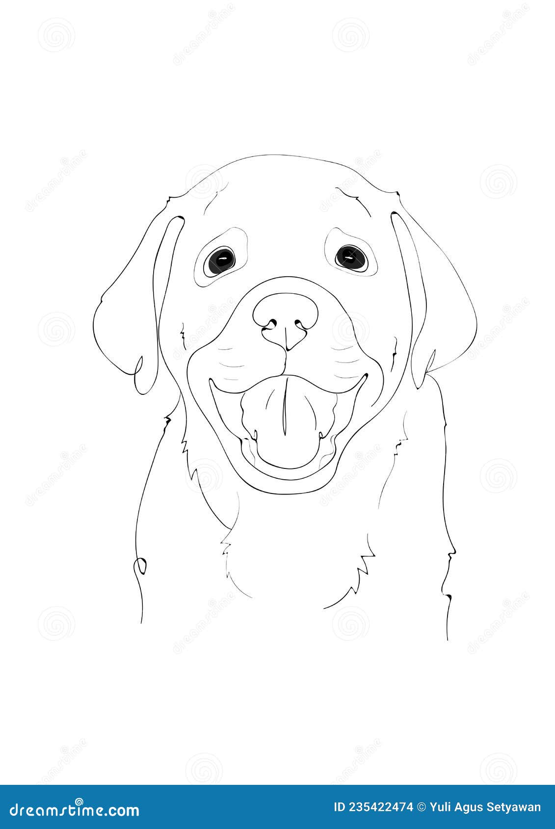 Line Art Portrait of German Shorthaired Pointer Stock Illustration ...
