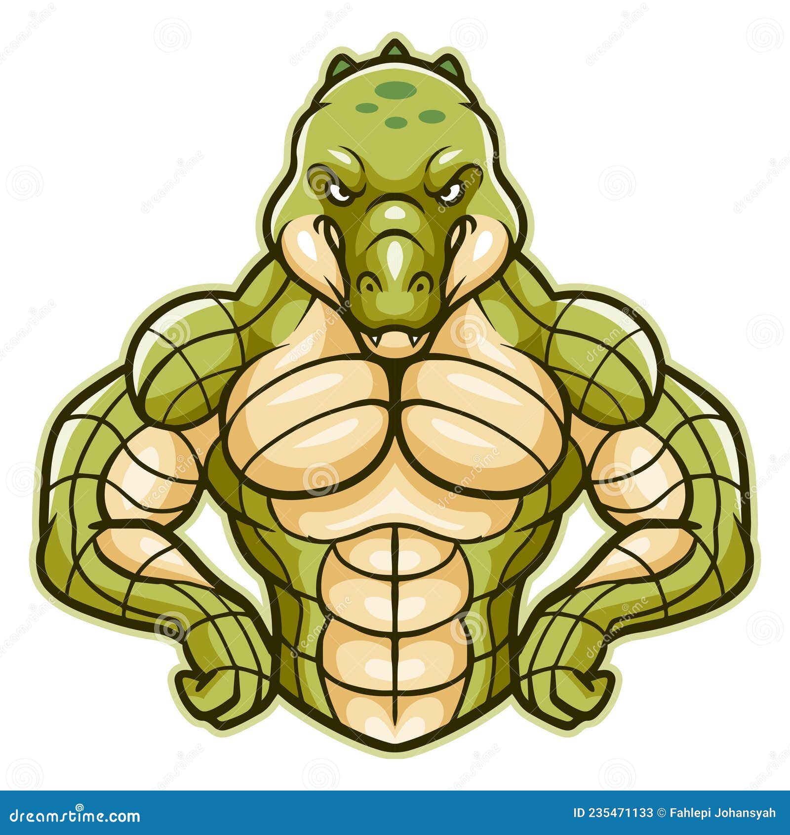 Cartoon Crocodile Mascot with Muscle Body Stock Vector - Illustration ...