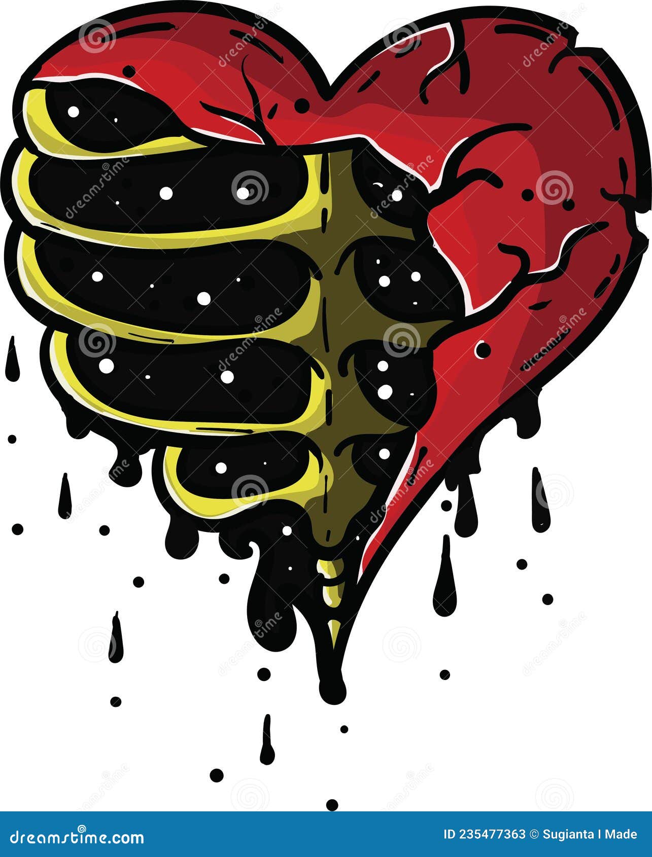Color Heart Broken Heart Vector Stock Vector - Illustration of heart ...