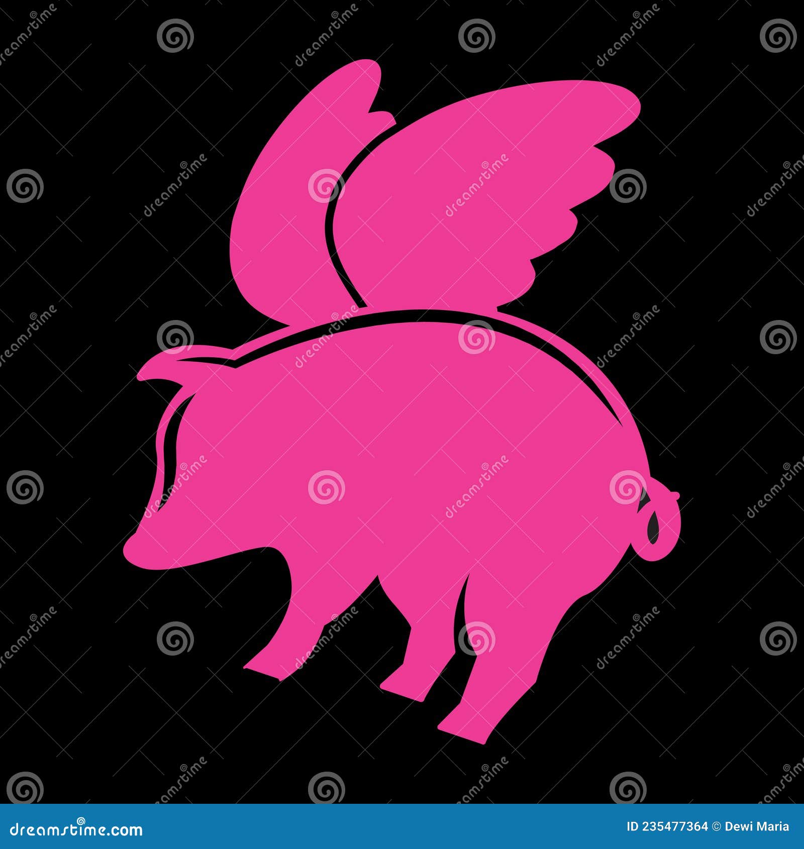Pig Fly Logo Design. Pig Vector. Pig Symbol Stock Vector - Illustration ...