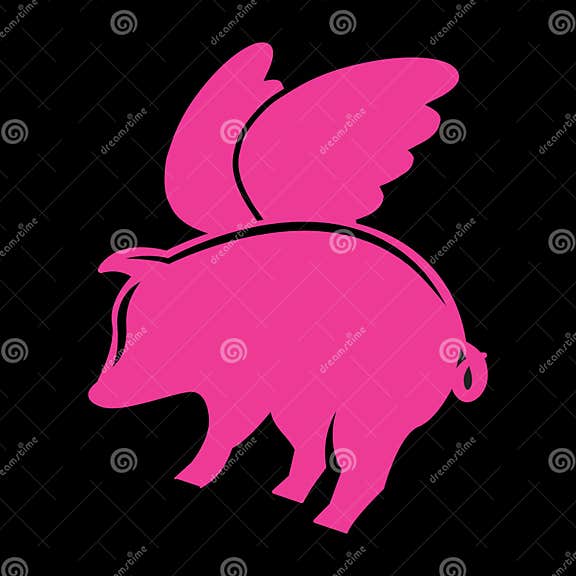 Pig Fly Logo Design. Pig Vector. Pig Symbol Stock Vector - Illustration ...