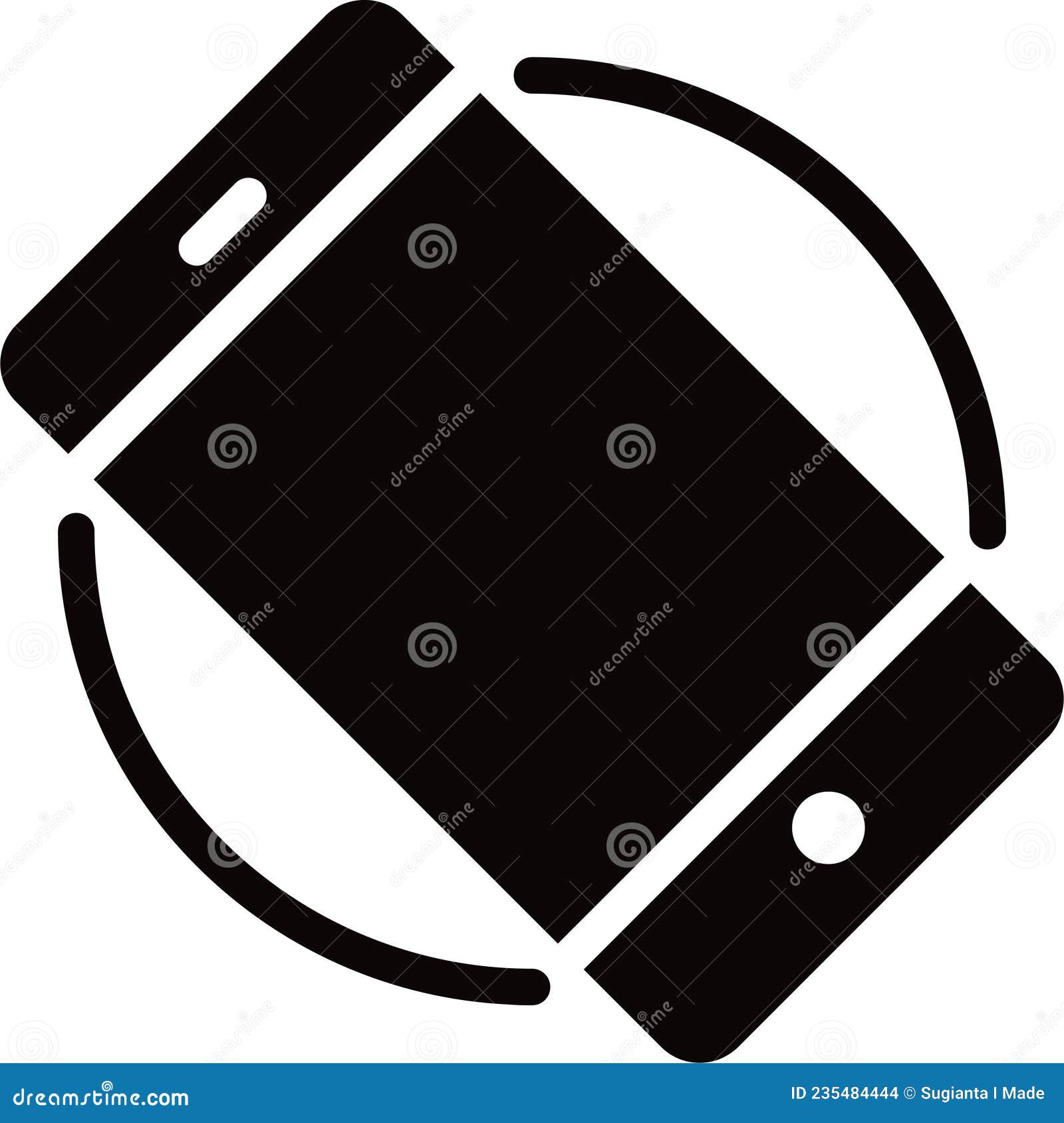 Auto Rotate, Screen Rotation Button Icon Vector | CartoonDealer.com ...