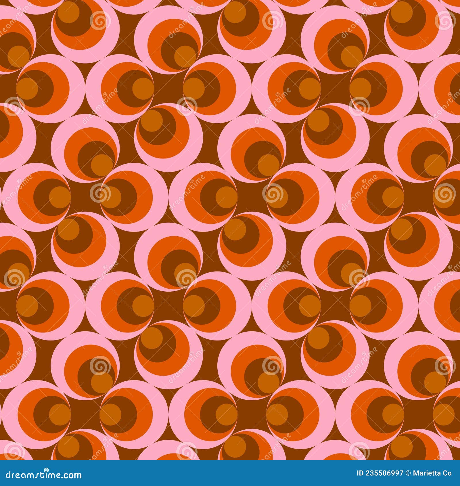 Bold 70s Retro Circle Pattern Stock Vector - Illustration of funky ...