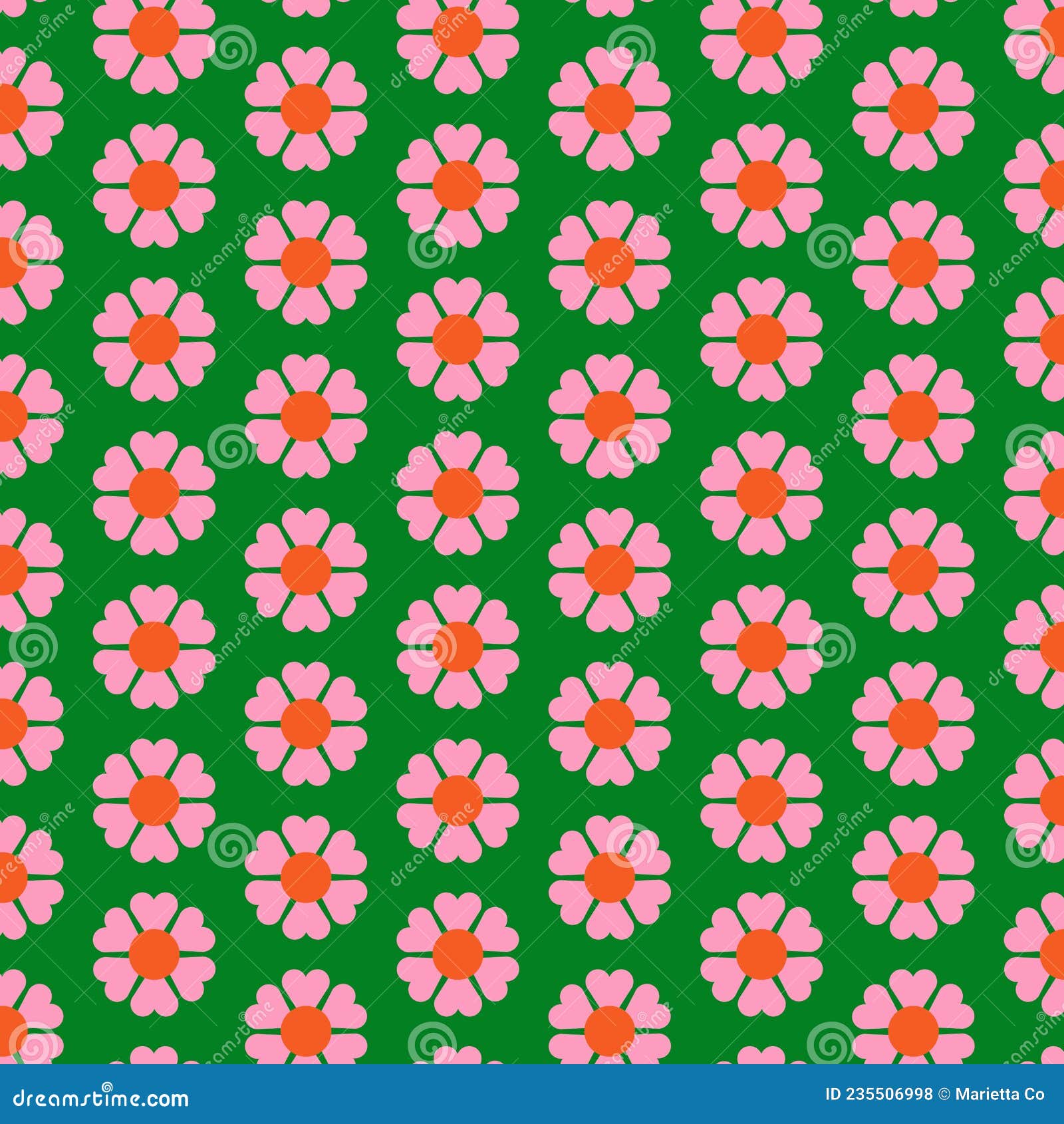 70s Retro Flower Power Pattern Stock Vector - Illustration of gift ...