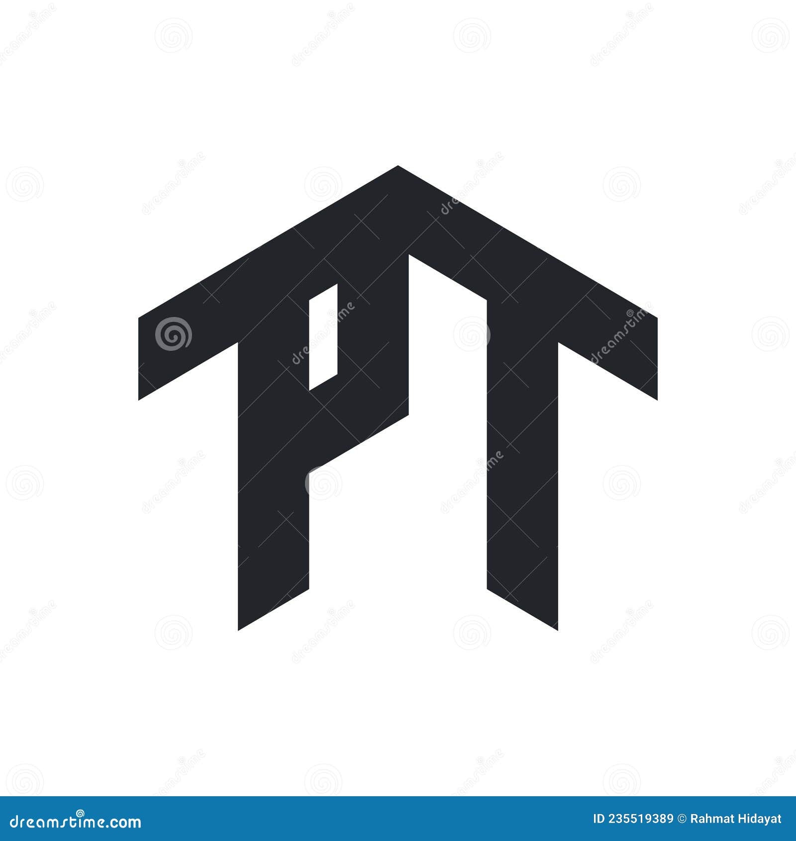 Logo or Icon Letter PT stock vector. Illustration of badge - 235519389