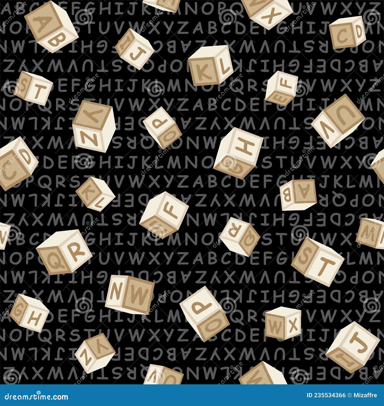 Seamless Wooden Alphabet Cube Blocks with Alphabet Background Stock ...