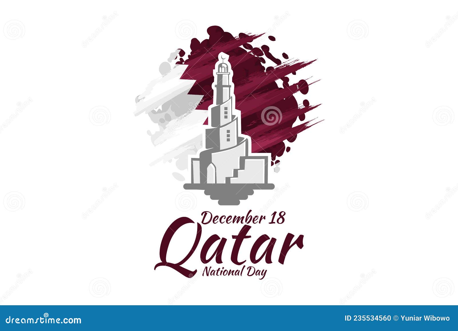 December 18, Qatar National Day Vector Illustration. Stock Vector ...