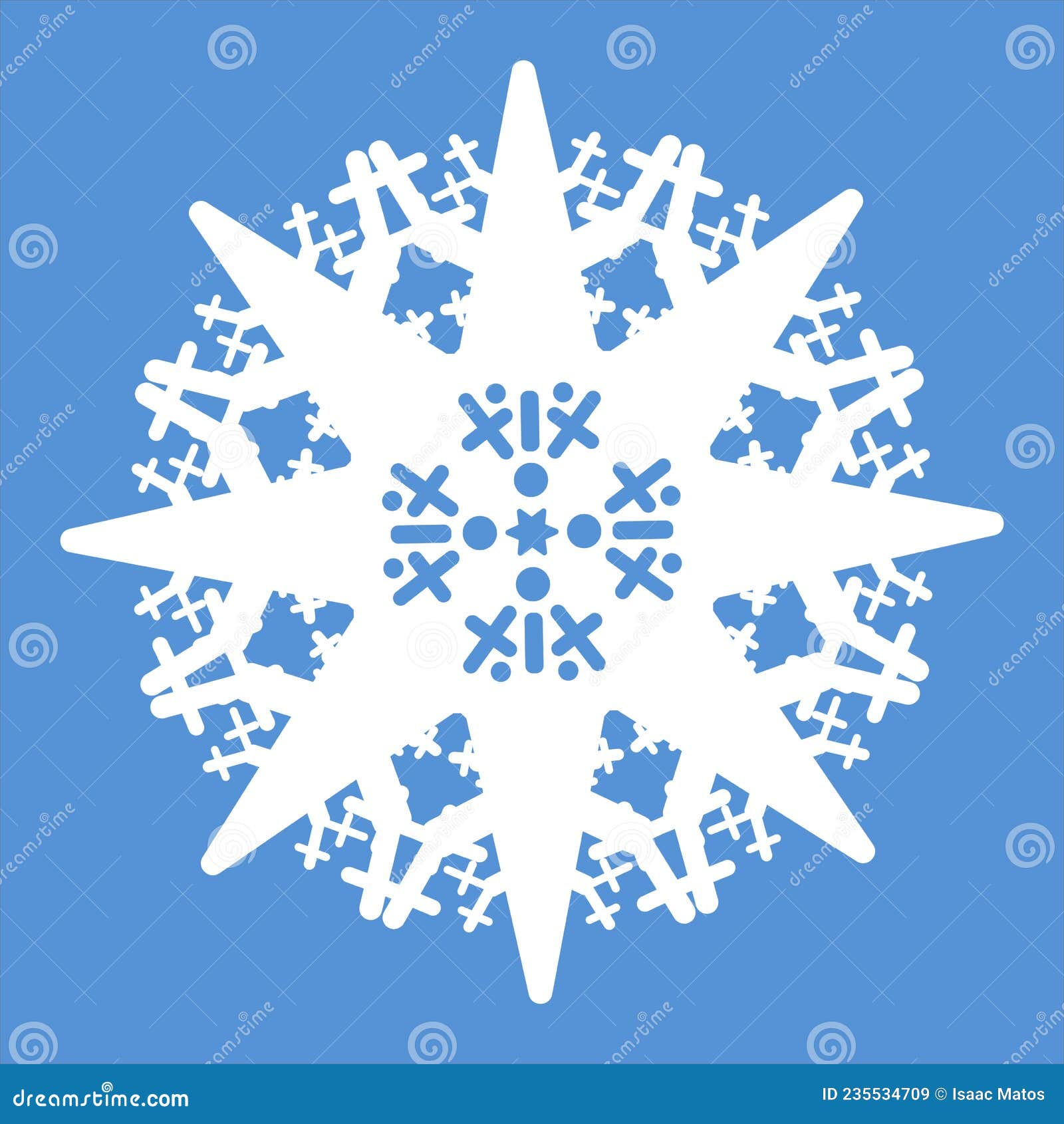 Snowflake with Rounded Edges. Stock Vector - Illustration of snowflake ...