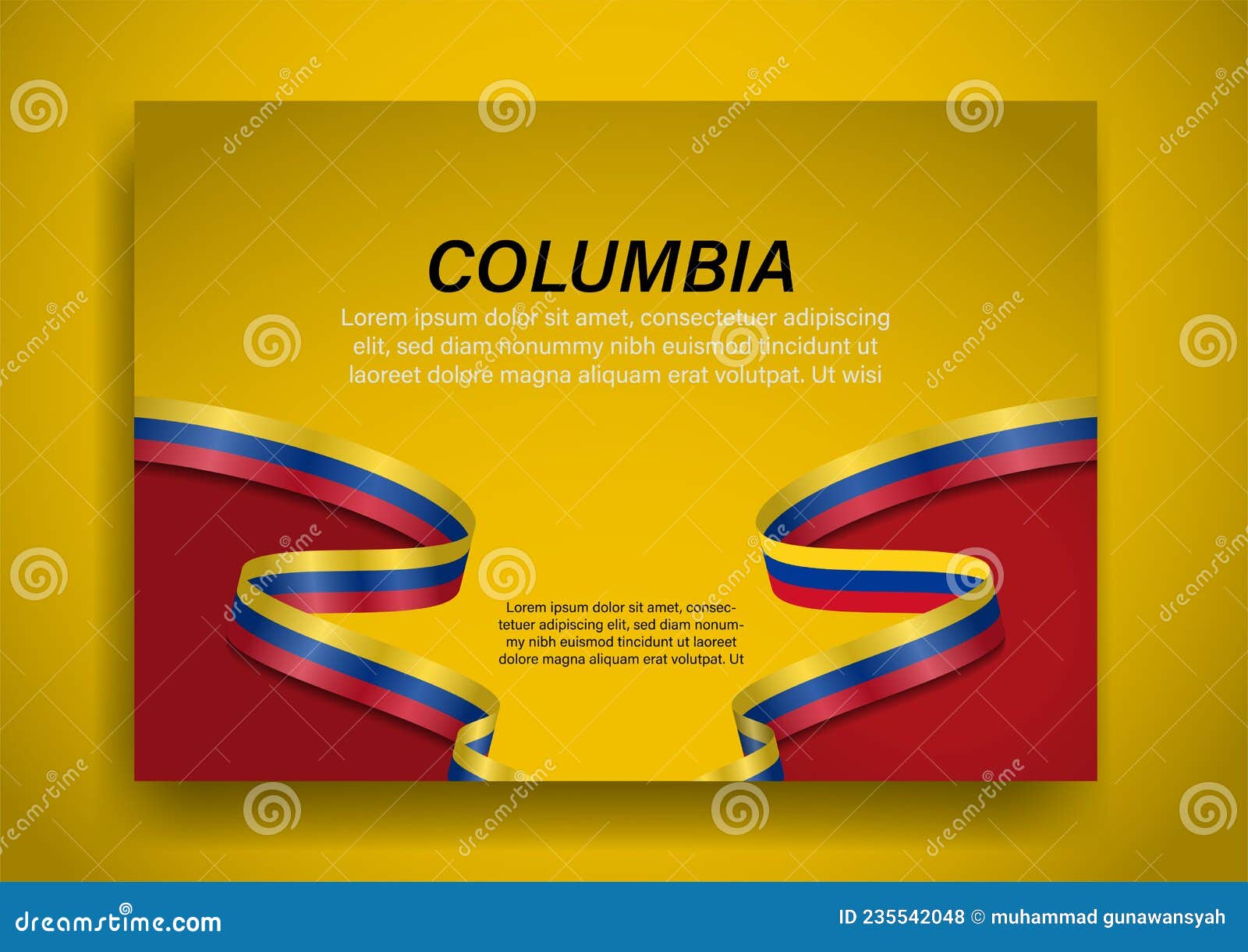 Waving or Ribbon Banner with the Colors of the Columbia Flag, Vector ...