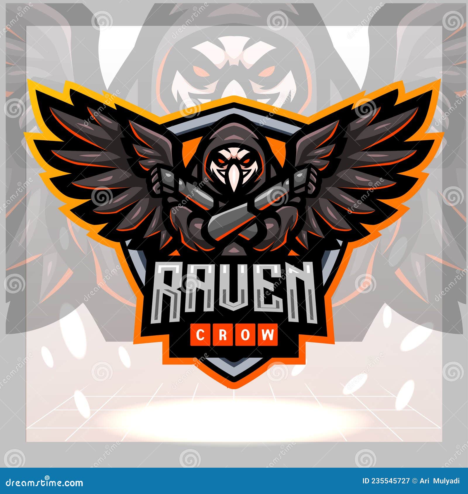 Raven Crow Mascot. Esport Logo Design Stock Vector - Illustration of ...