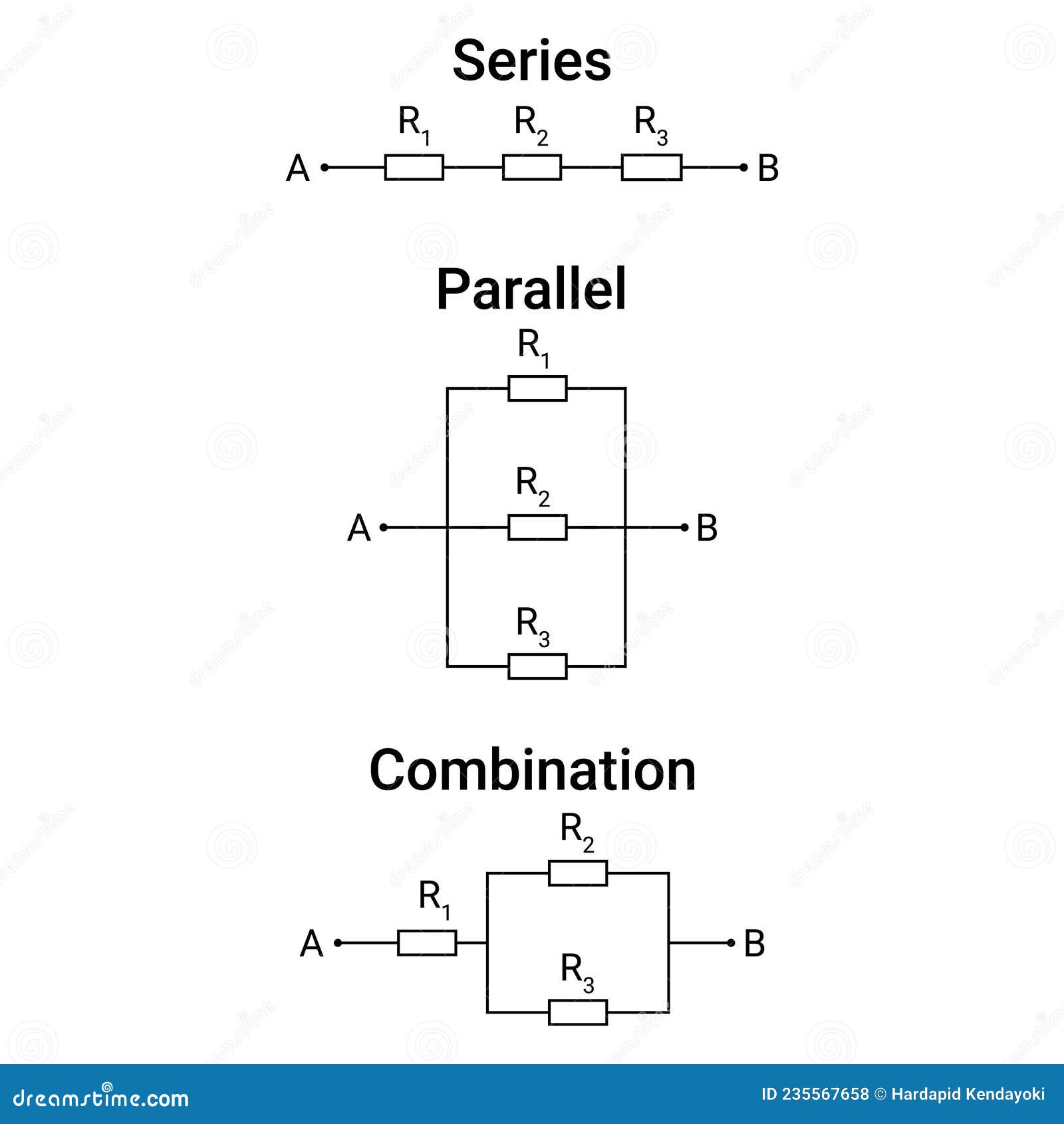 Series And Parallel Circuits Vector Illustration | CartoonDealer.com ...