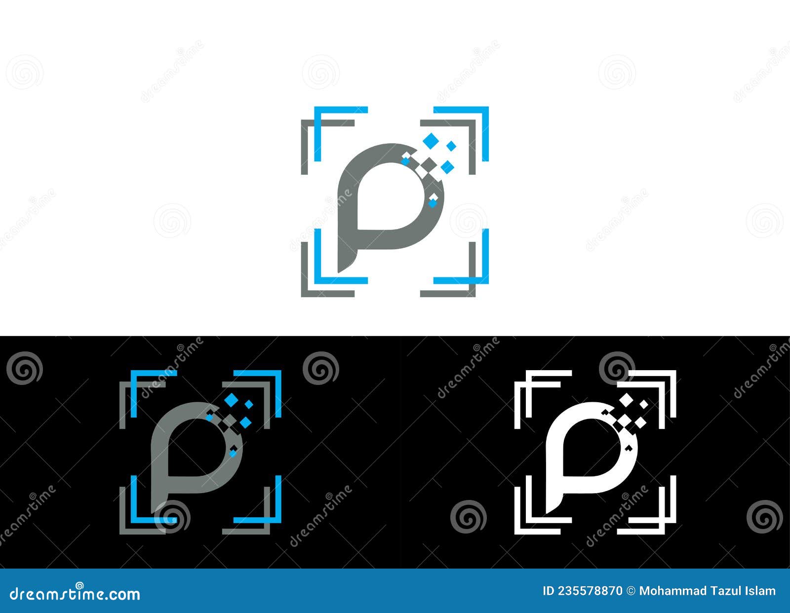 Initial Letter P Logo or Icon Design Vector Image Template Stock Vector ...