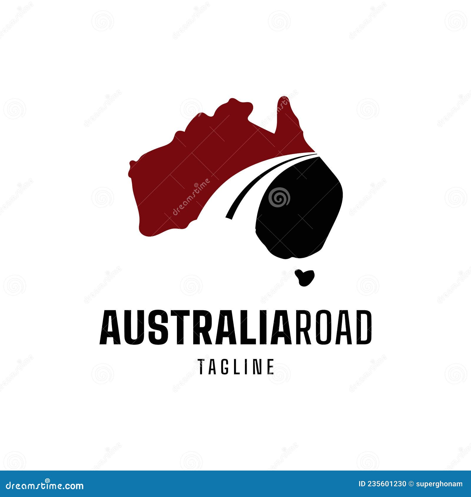 Australia Road Logo Design Illustration Stock Vector - Illustration of ...