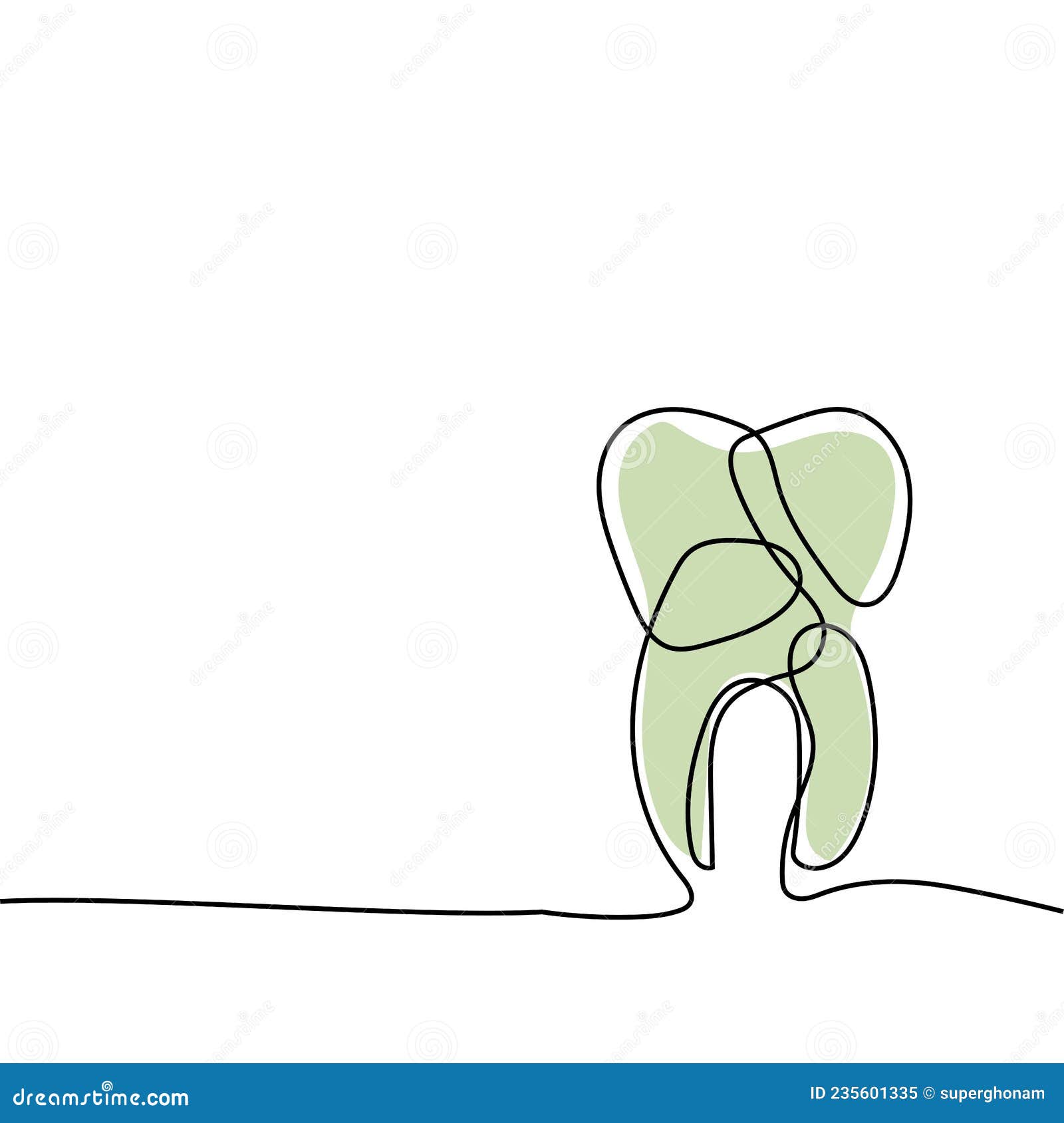 Dental Line Art Drawing Illustration Vector Template Stock Vector ...