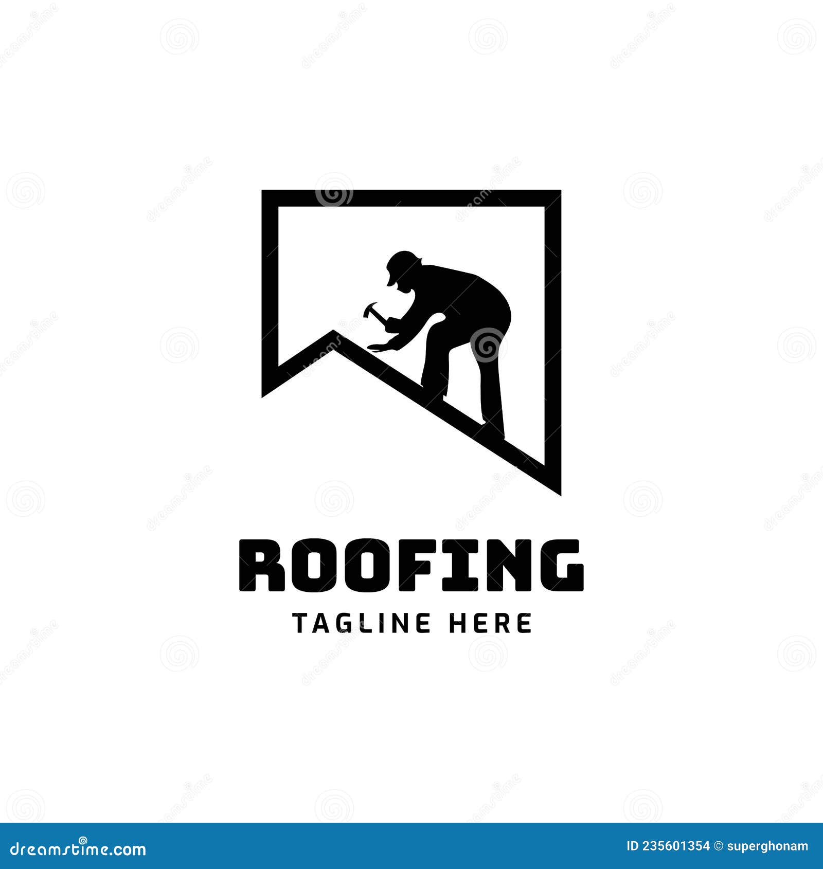 Roofing Logo Design Illustration Vector Template Stock Vector ...