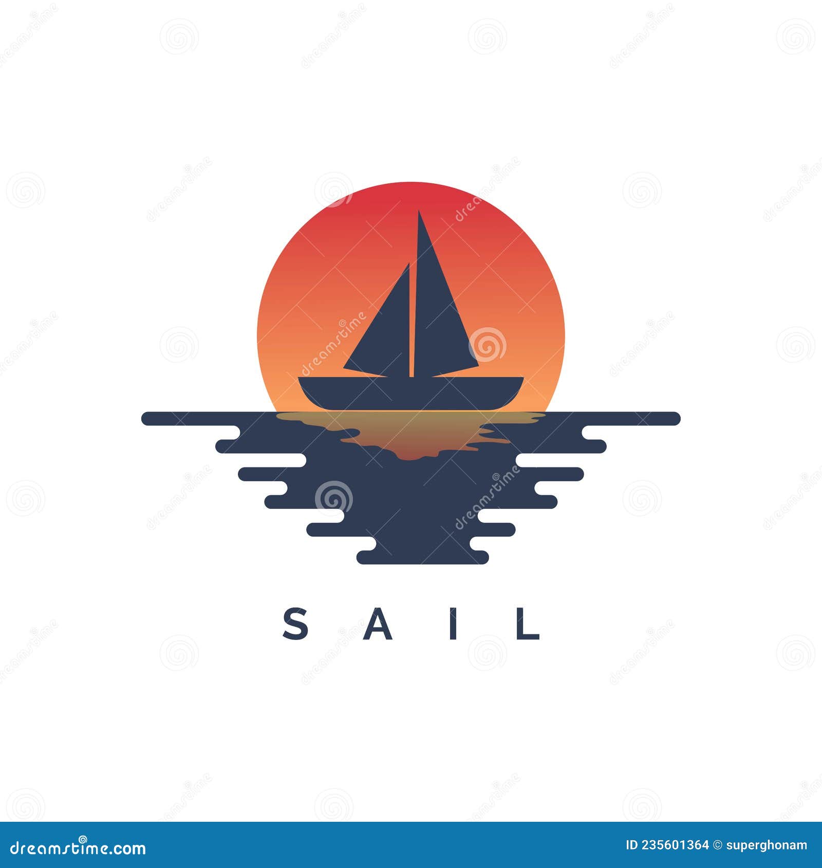Sailing Logo Design Illustration Vector Template Stock Vector ...