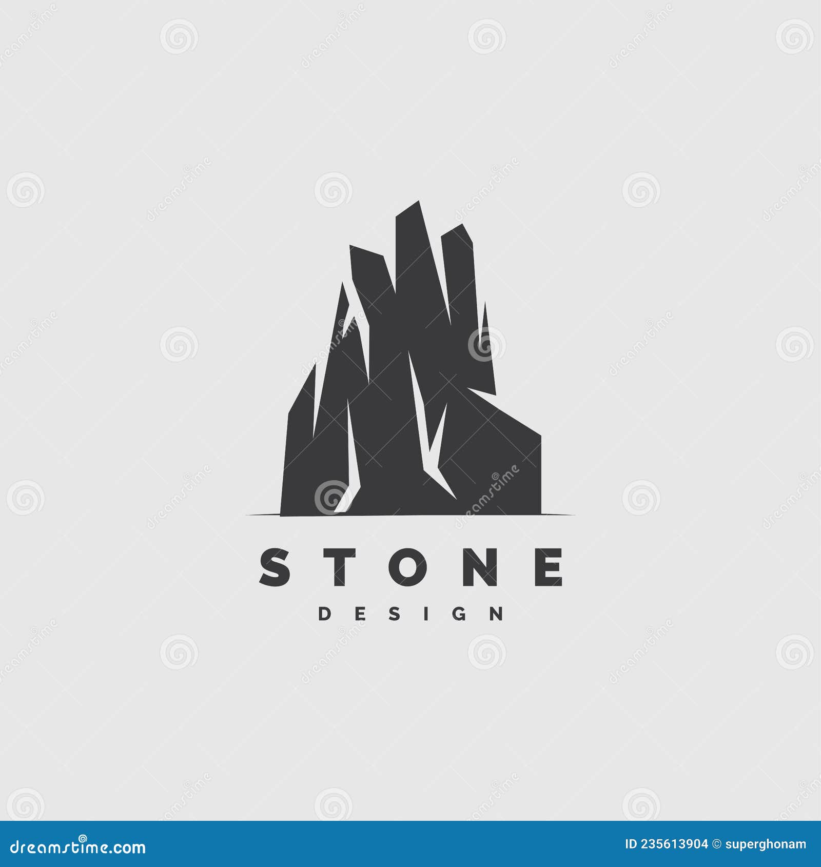 Stone Logo Design Illustration Vector Template Stock Vector ...