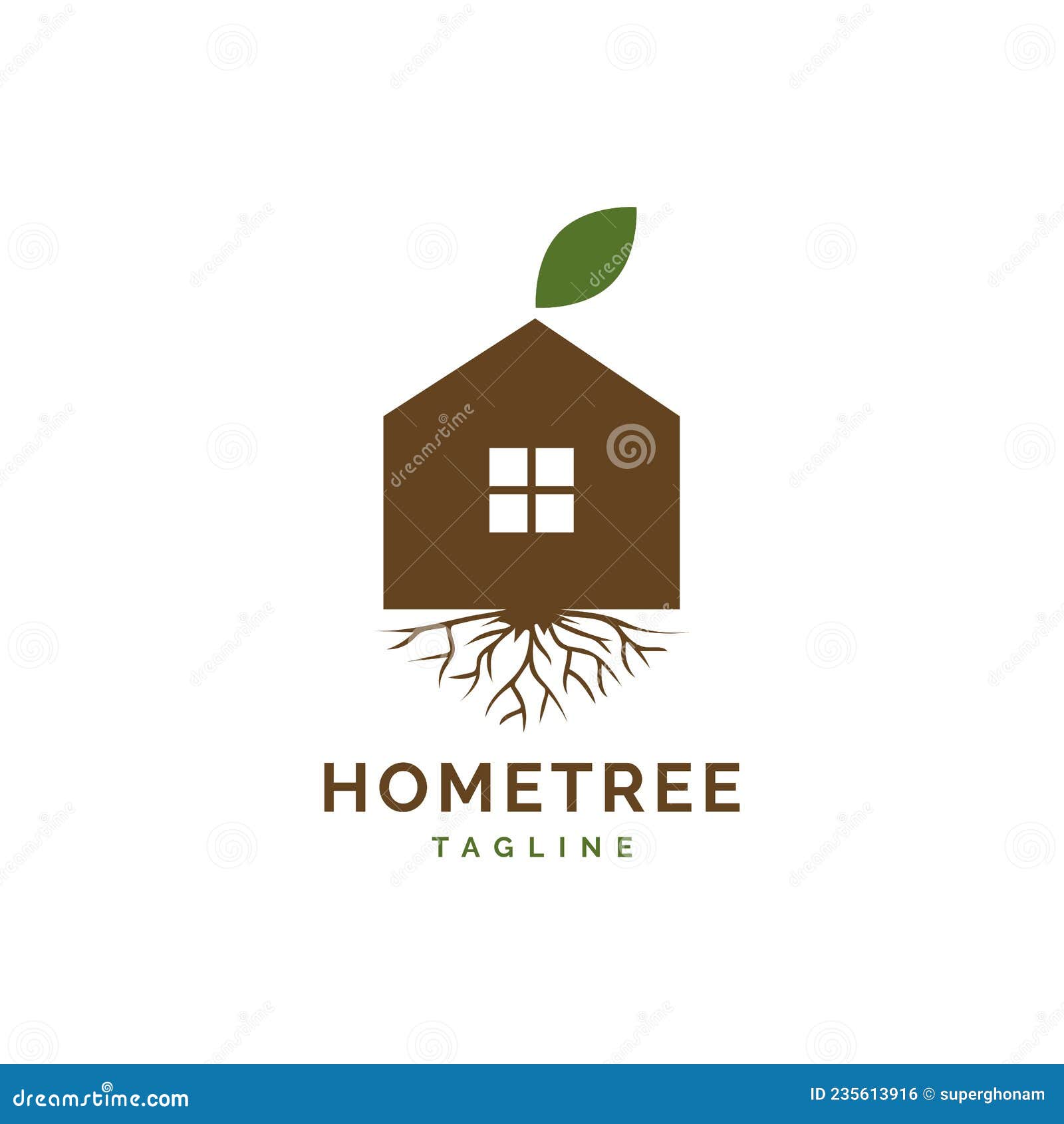 House with Roots Logo Design Illustration Vector Template Stock Vector ...