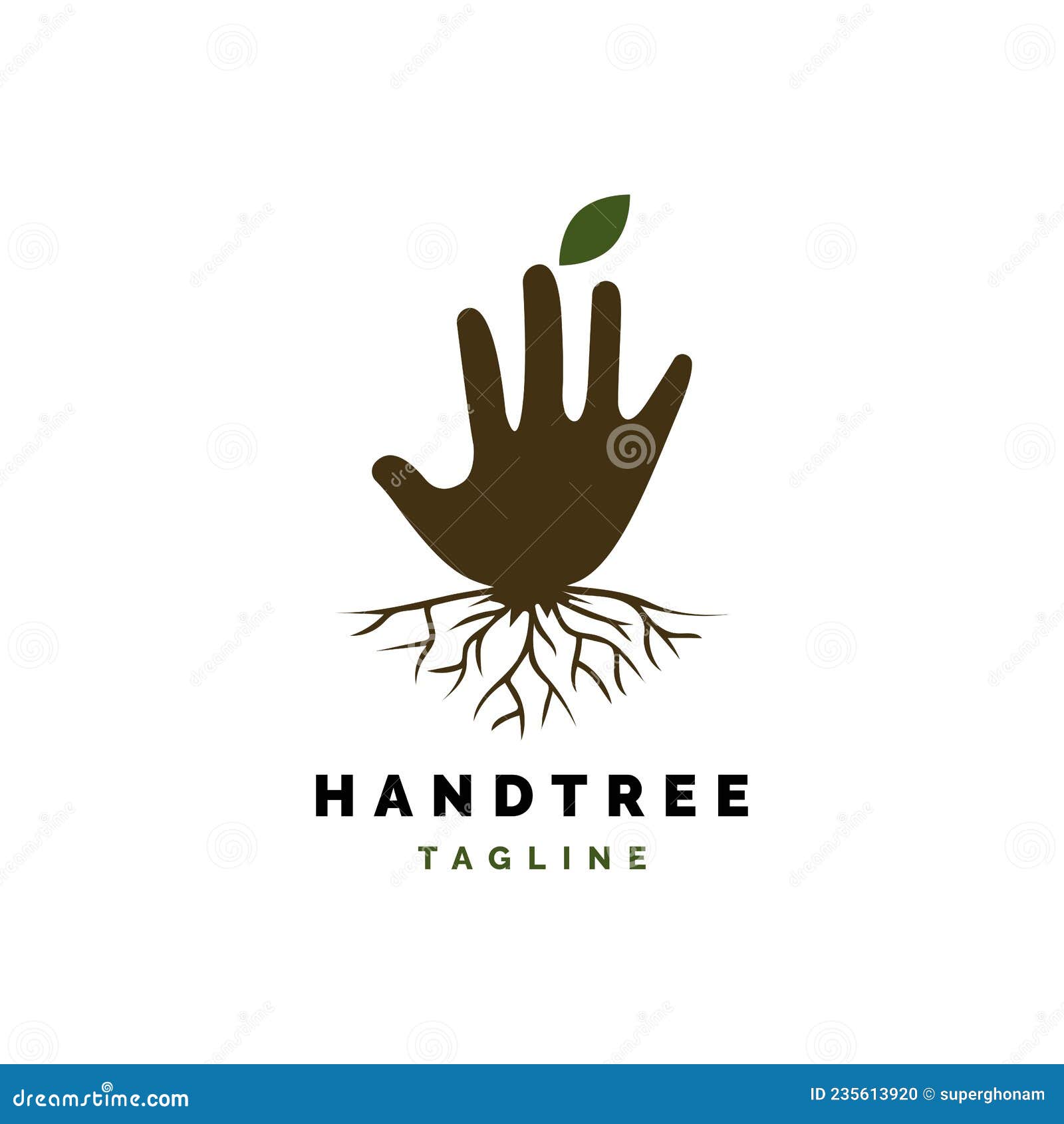 Hand with Tree Shape Logo Design Vector Template Stock Vector ...