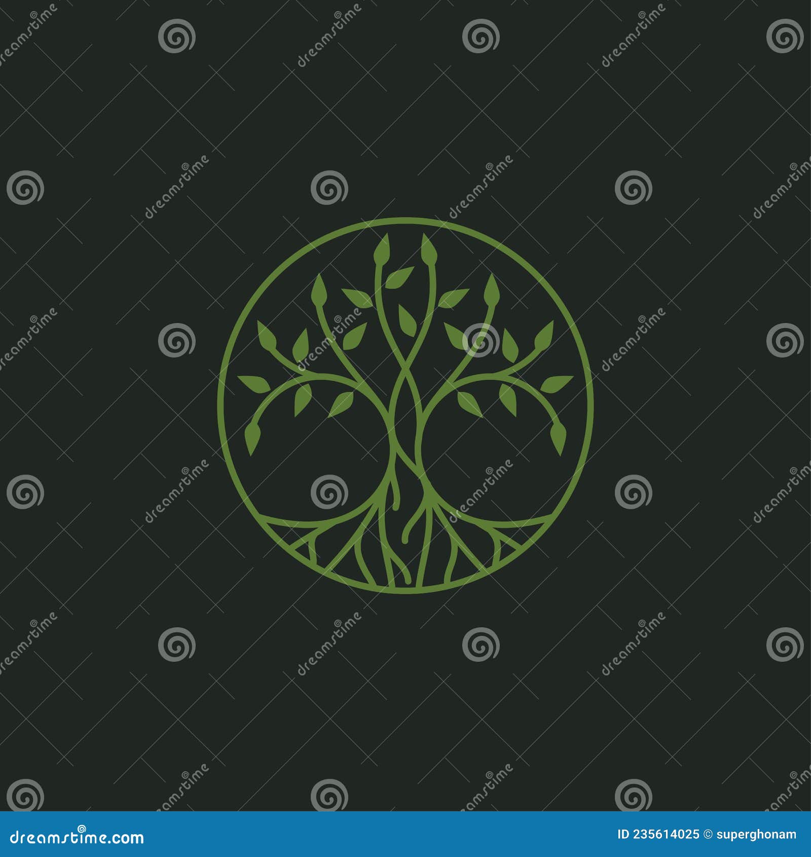 Round Tree Logo Design Illustration Vector Template Stock Vector ...