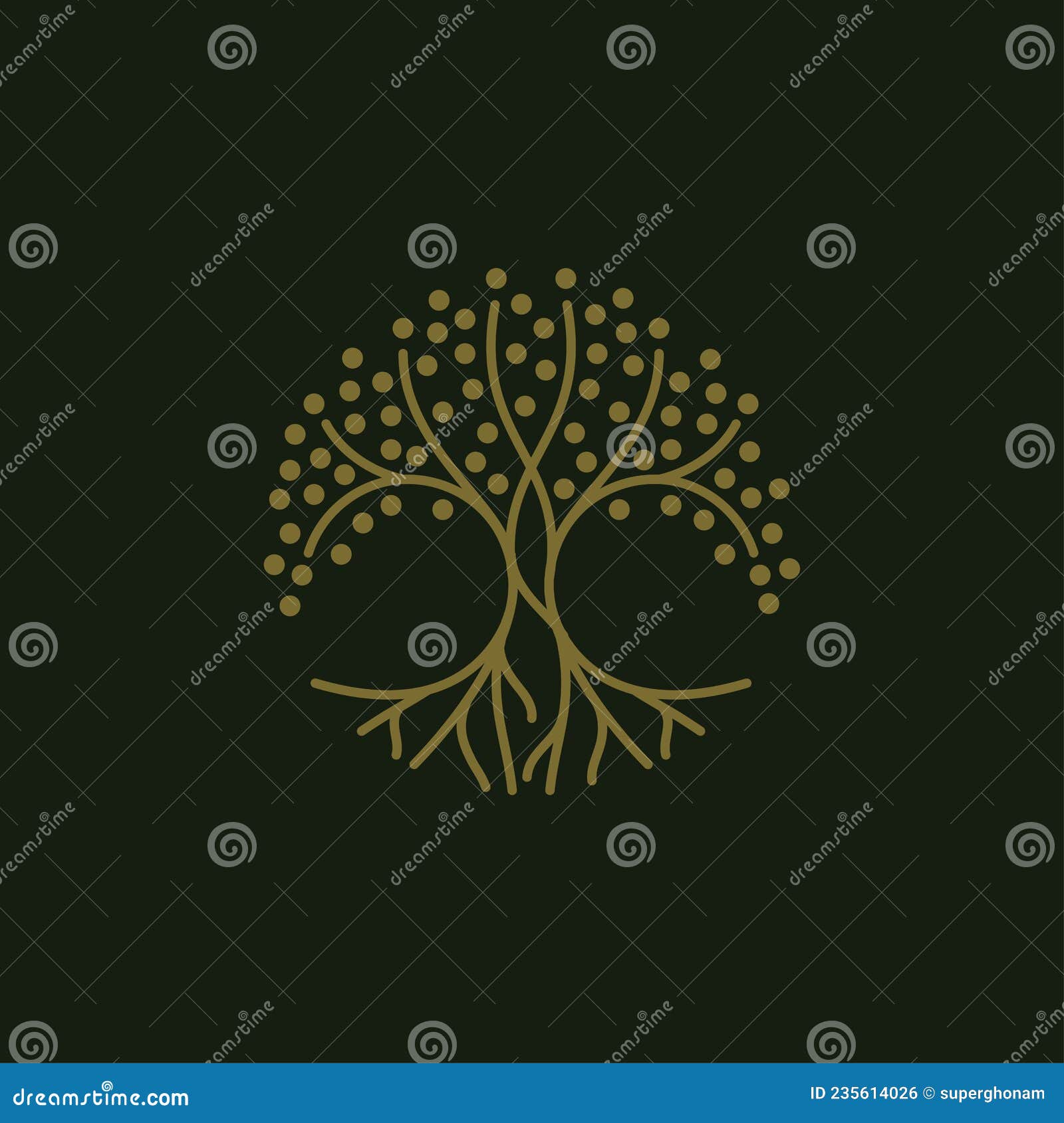 Round Tree Logo Design Illustration Vector Template Stock Vector ...