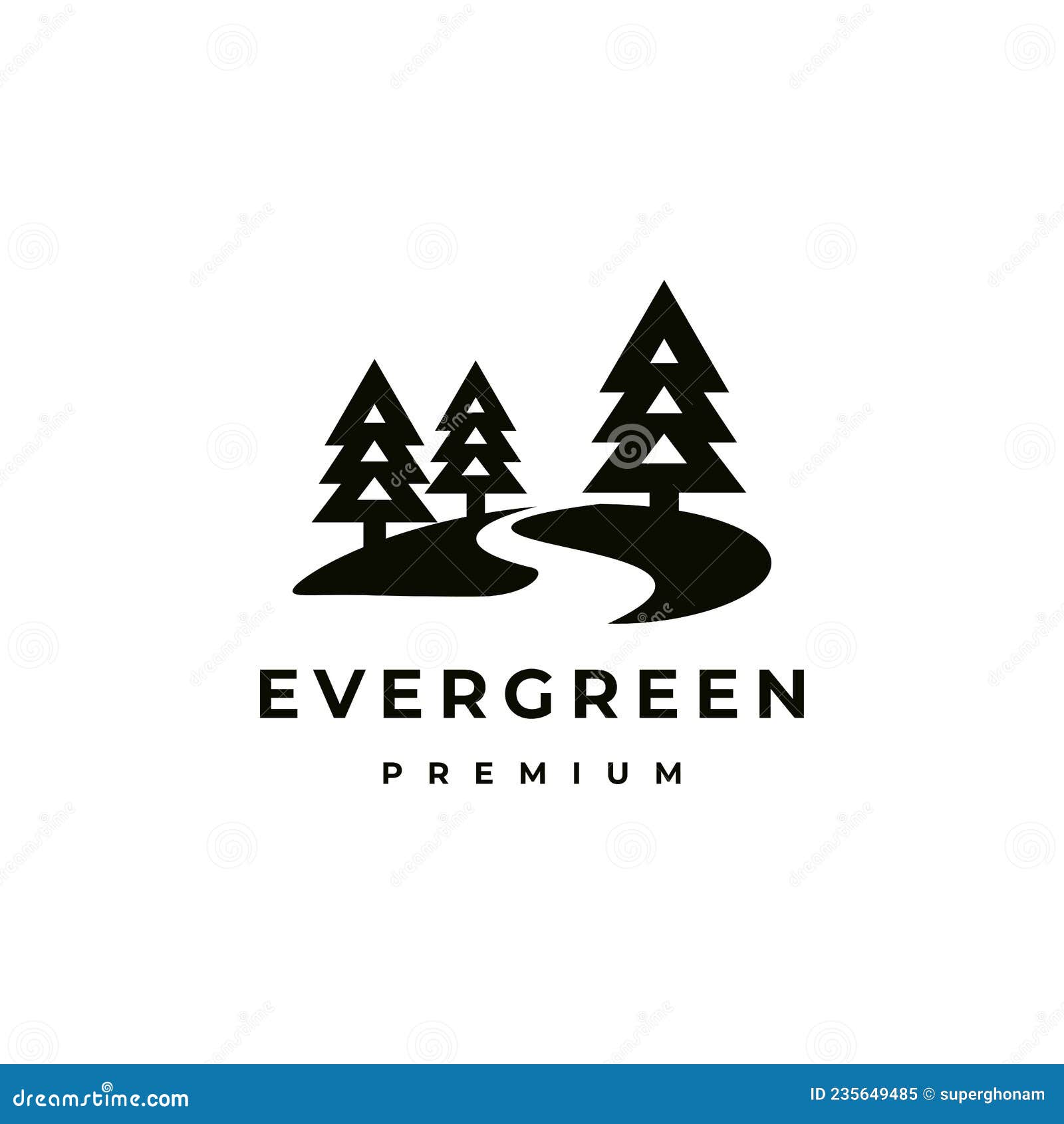 Evergreen Logo Design Illustration Vector Template Stock Vector ...