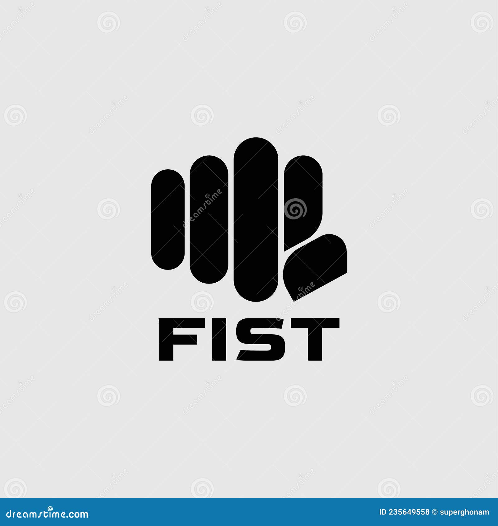 Fist Hand Logo Design Illustration Vector Template Stock Vector ...