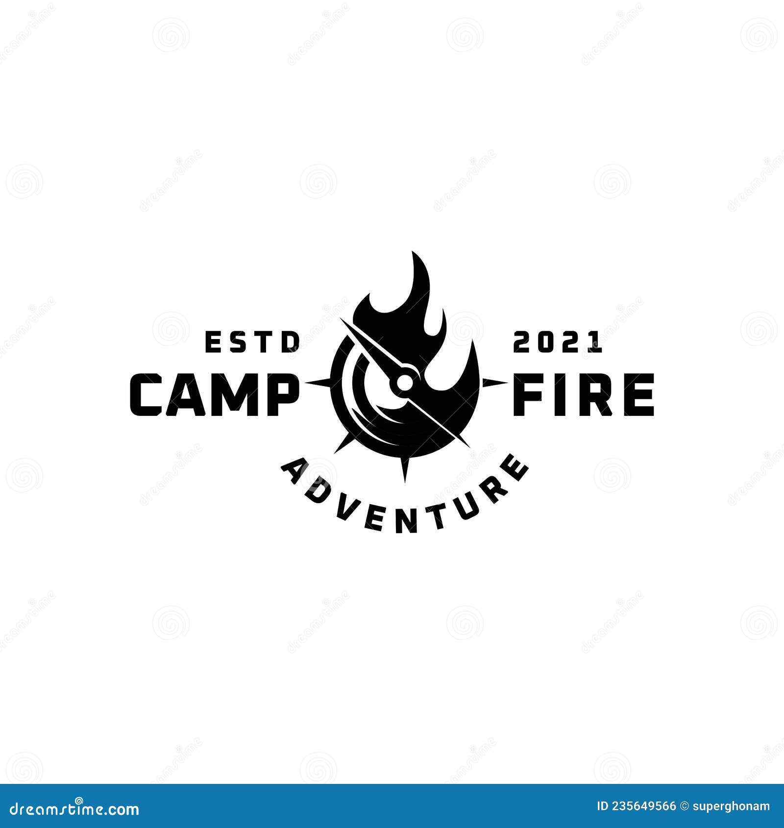 Camp Fire Logo Design Inspiration Vector Template Stock Vector ...