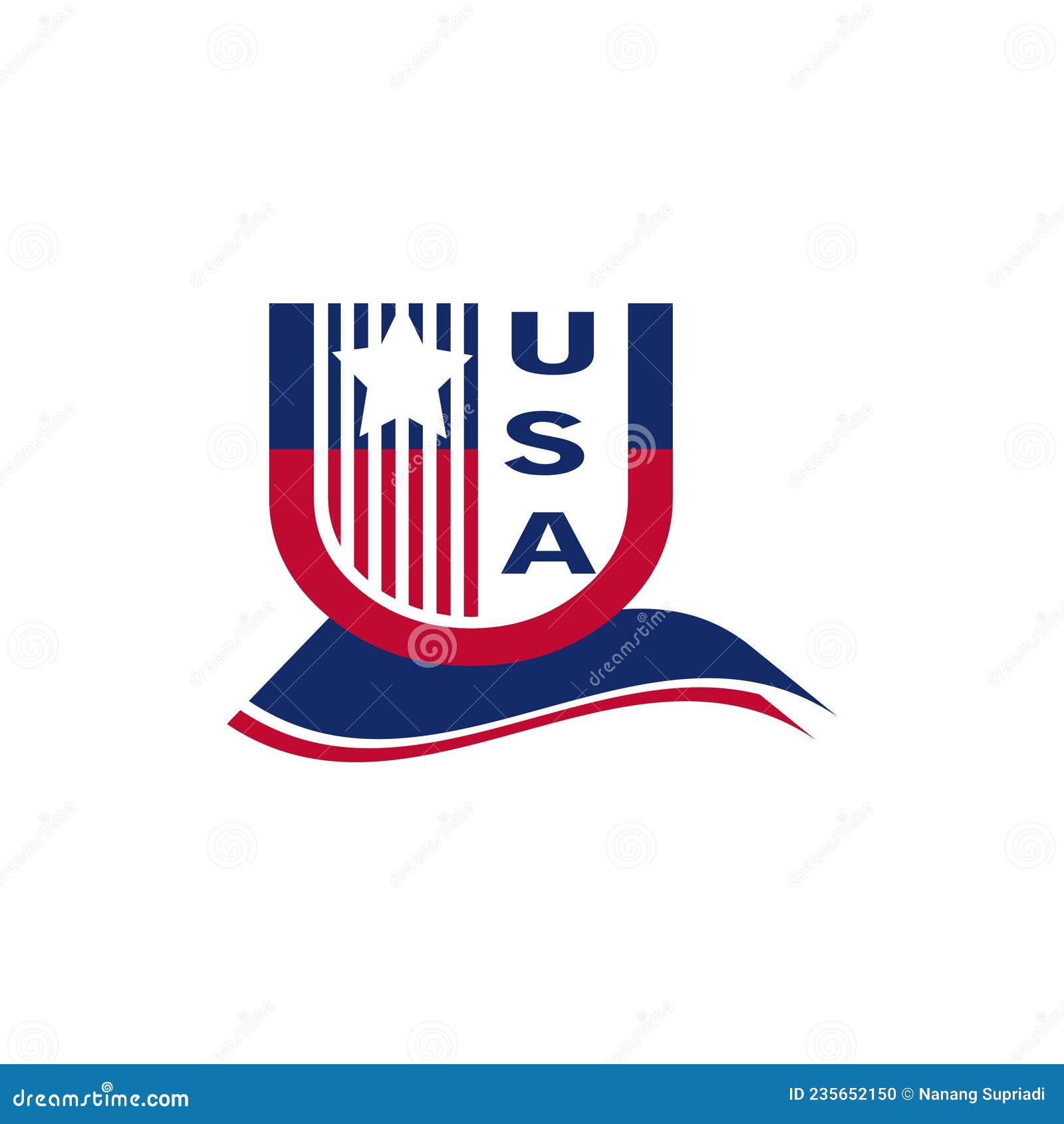 United states flag logo stock vector. Illustration of logo - 235652150