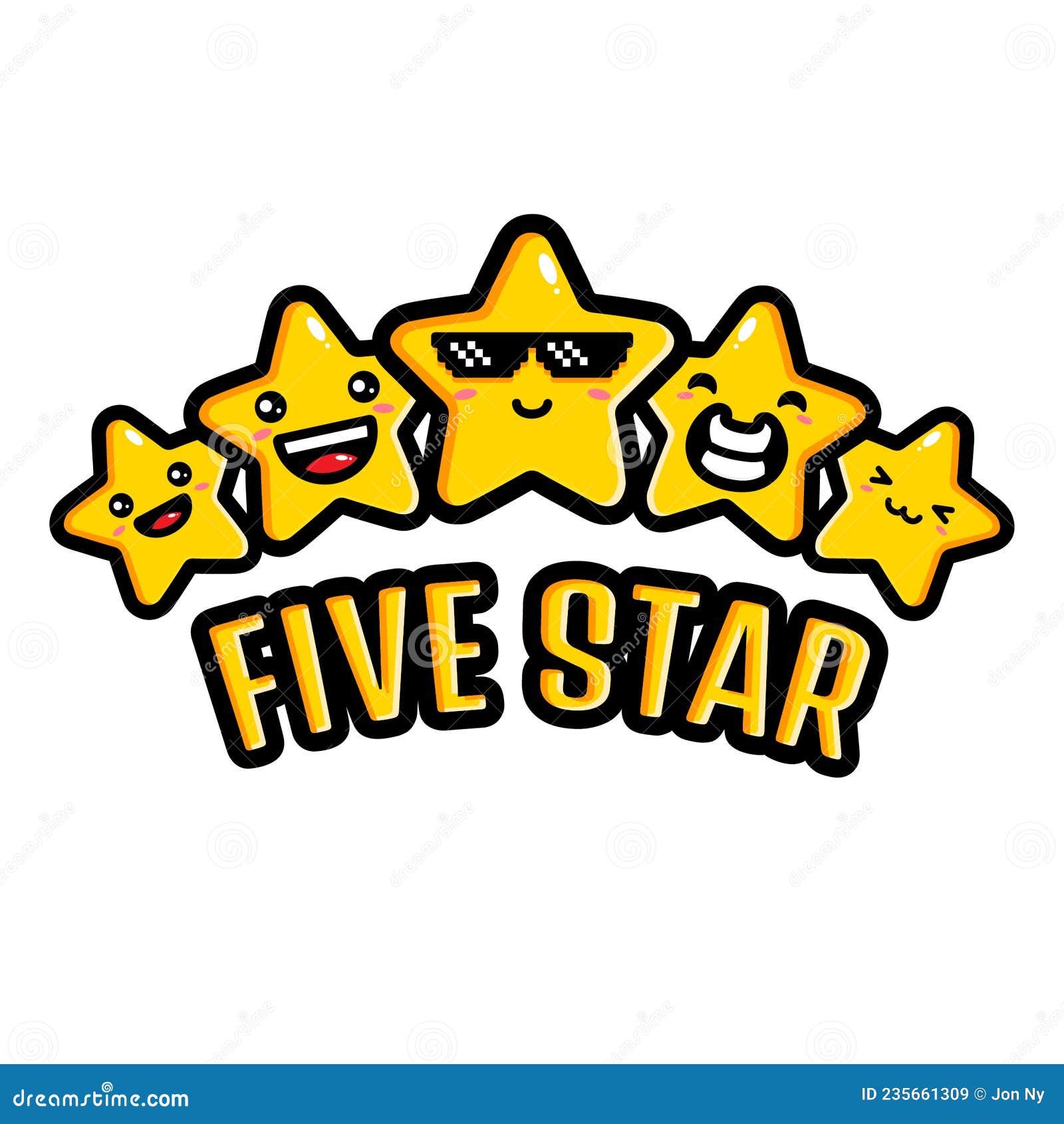 Cute Five Star Concept Design Stock Vector - Illustration of concept ...