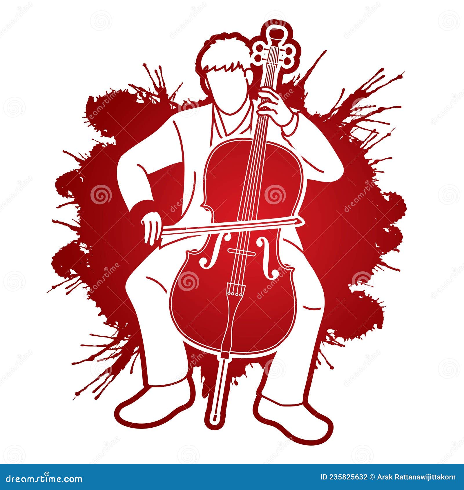 Cello Musician Orchestra Instrument Graphic Vector Stock Vector ...