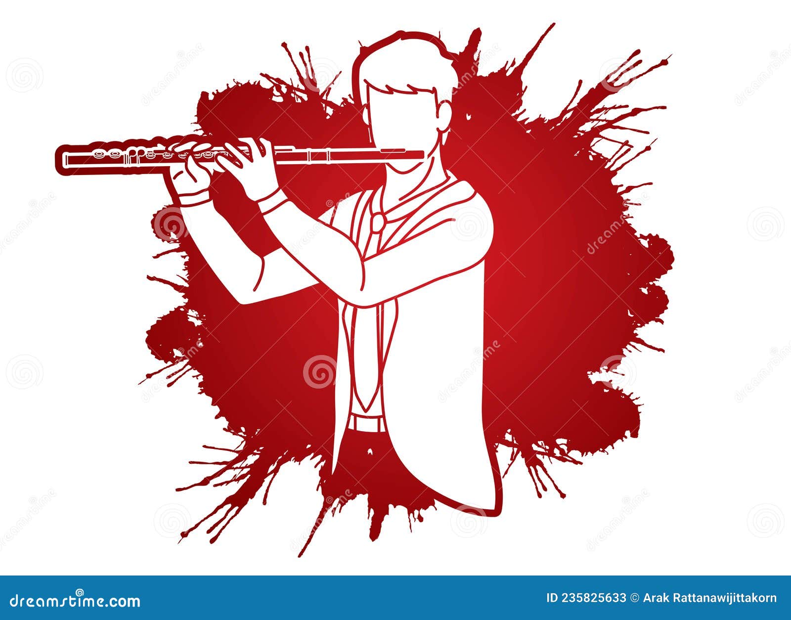 Flute Musician Orchestra Instrument Graphic Vector Stock Vector ...