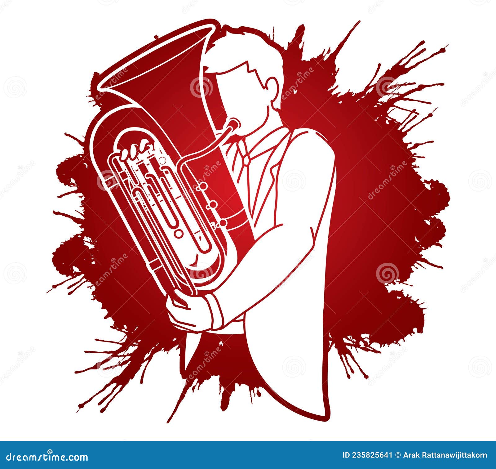 Tuba Musician Orchestra Instrument Graphic Vector Stock Vector ...