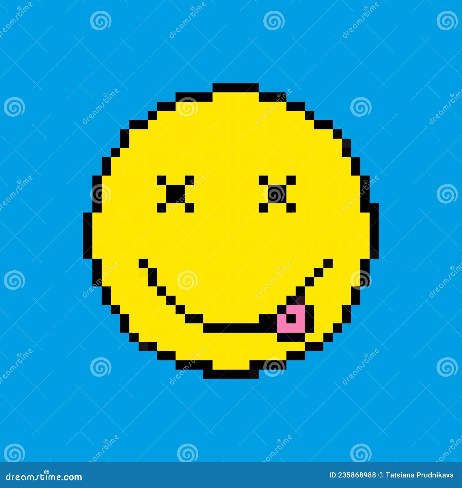 Icon emoji in pixel style stock illustration. Illustration of funny ...