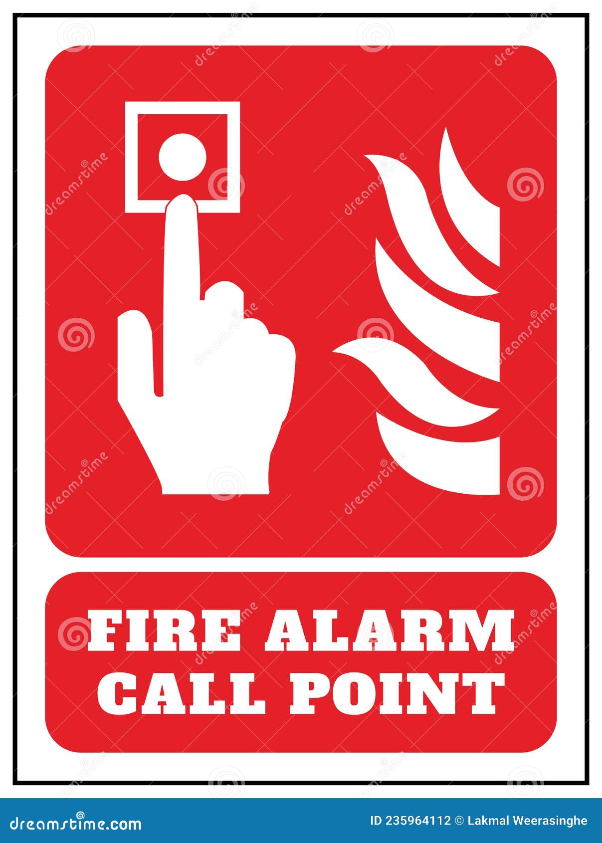 Fire alarm call point sign stock vector. Illustration of exit - 235964112