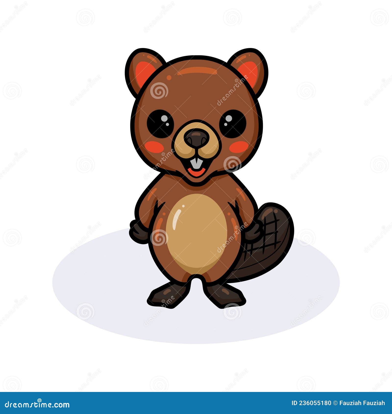 Cute Little Beaver Cartoon Standing Stock Vector - Illustration of ...
