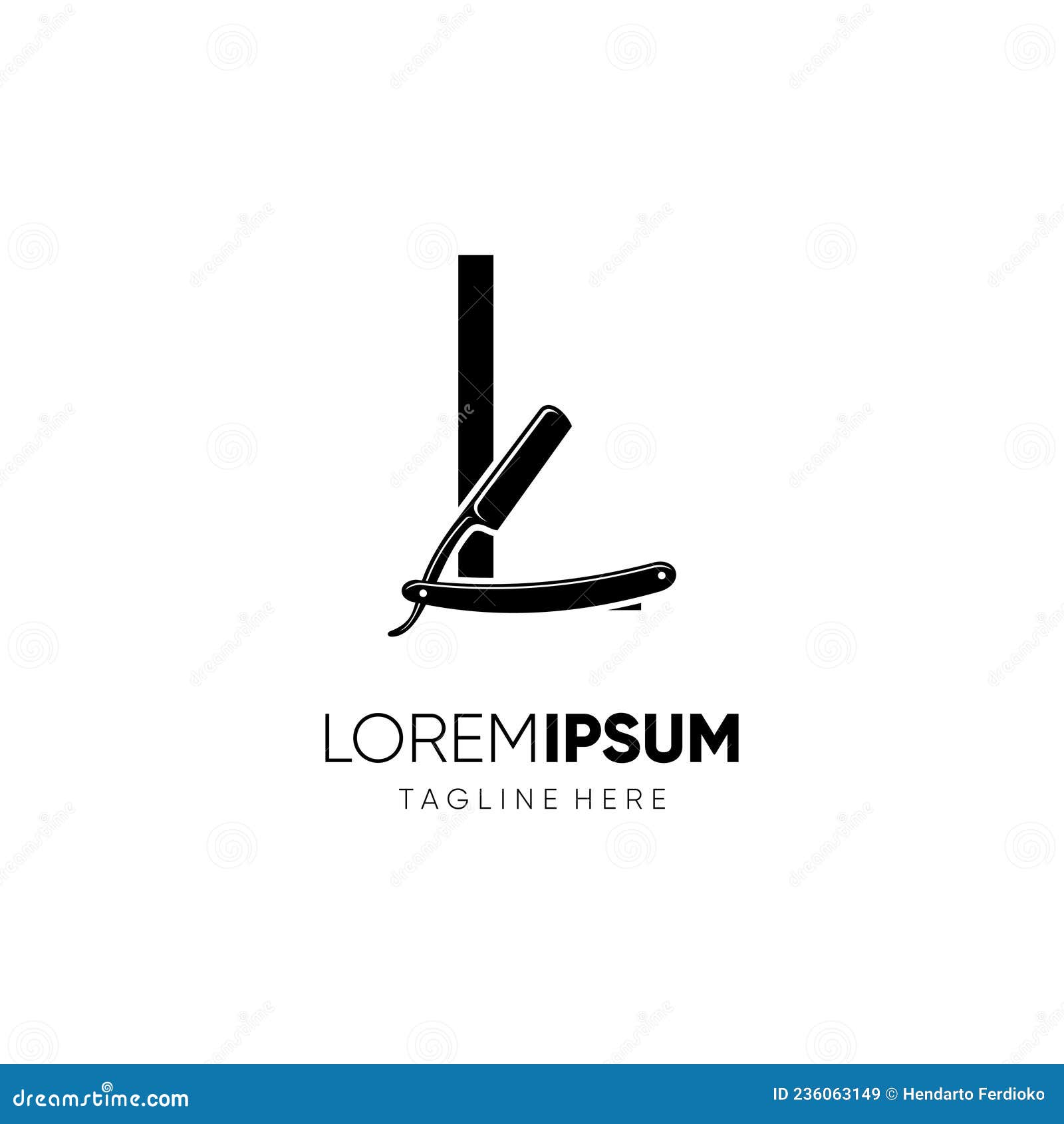 Letter L Straight Razor Logo Design Vector Icon Graphic Stock Vector ...