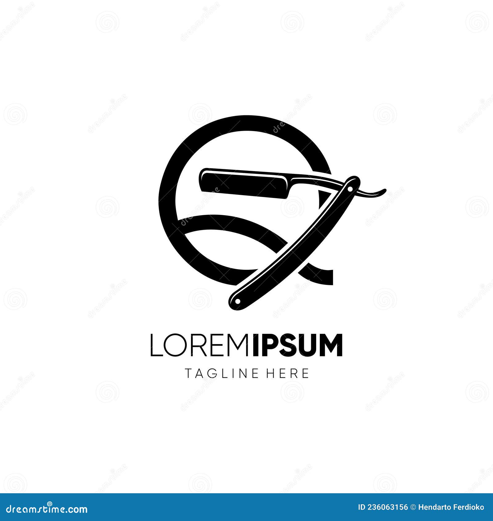 Letter Q Straight Razor Logo Design Vector Icon Graphic Stock Vector ...