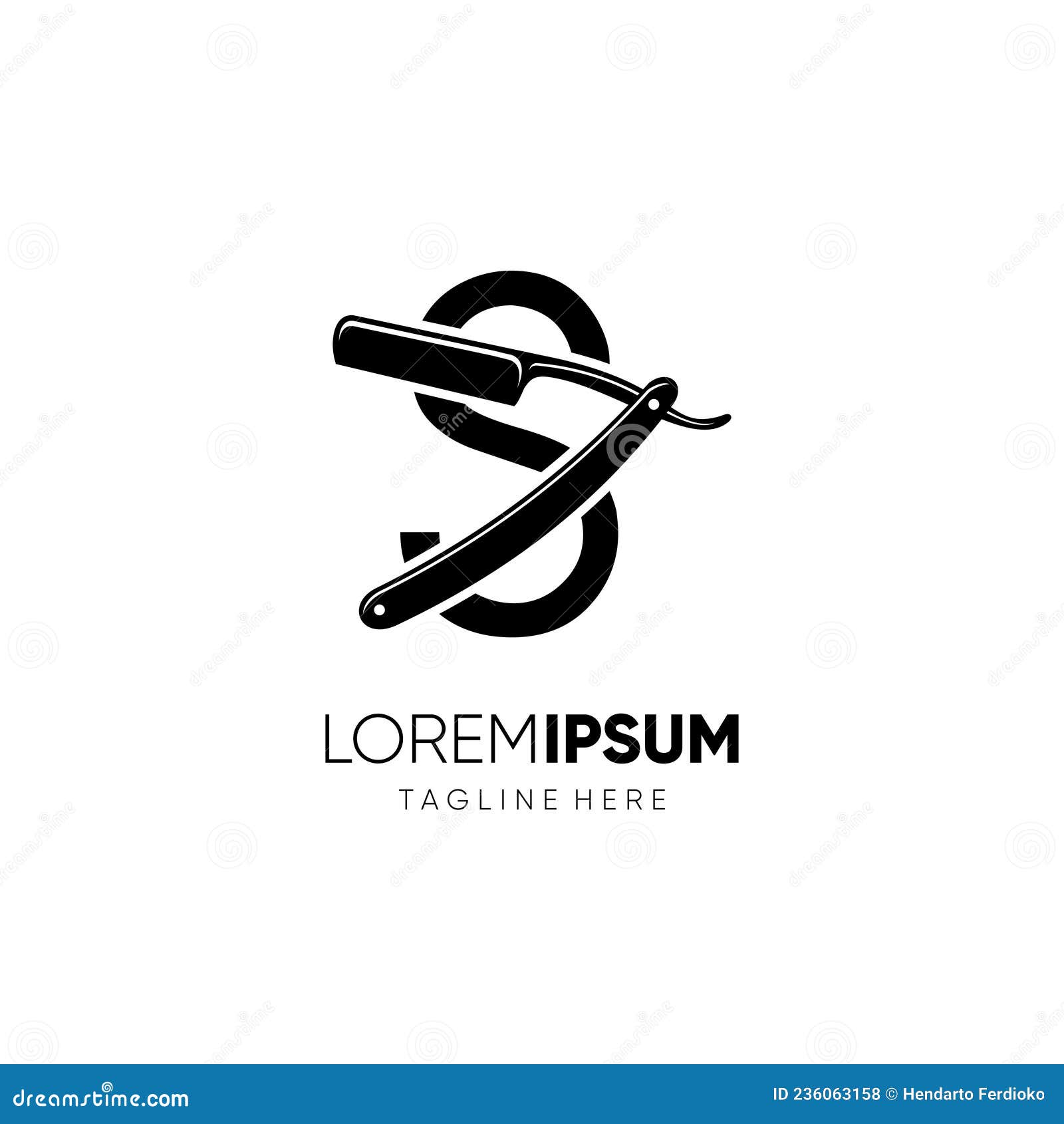 Letter S Straight Razor Logo Design Vector Icon Graphic Stock Vector ...