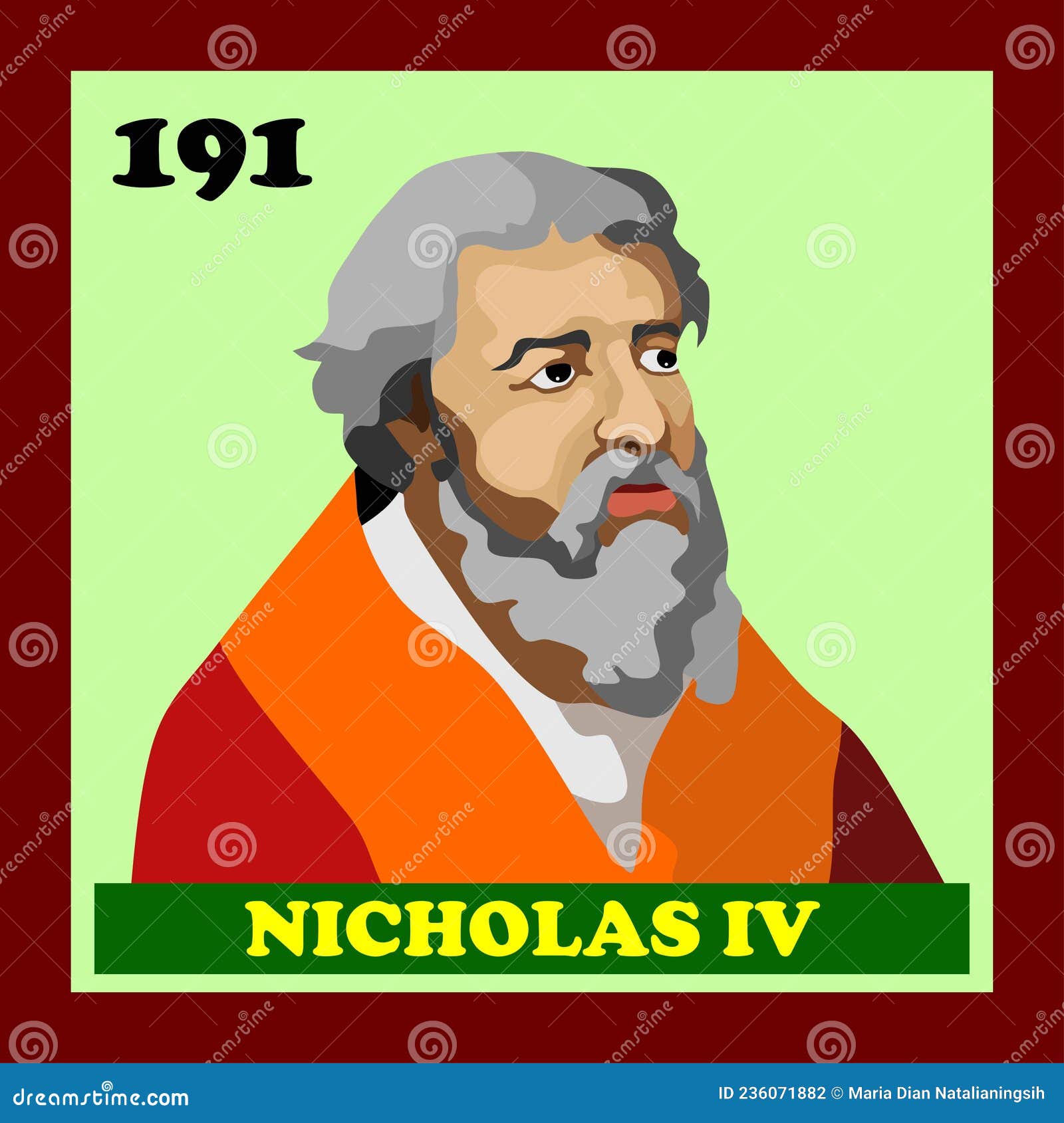 191st Catholic Church Pope Nicholas IV Stock Vector - Illustration of ...