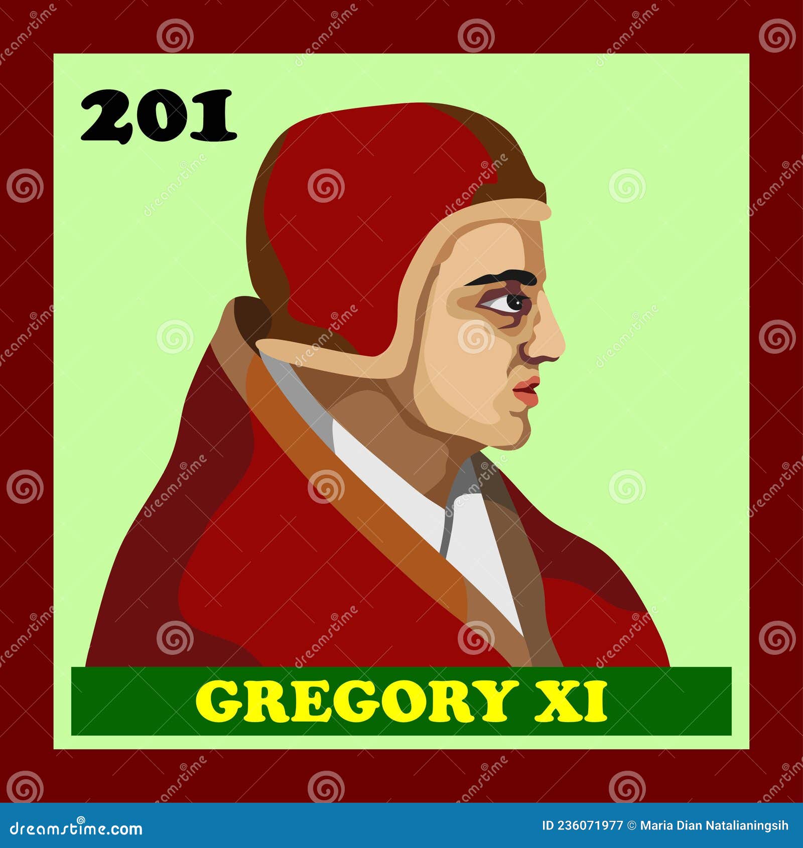 201st Catholic Church Pope Gregory XI Stock Vector - Illustration of ...