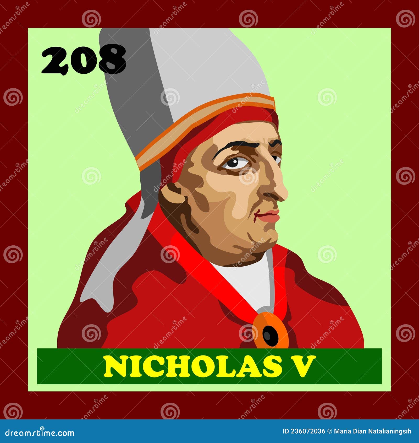 208th Catholic Church Pope Nicholas V Stock Vector - Illustration of ...