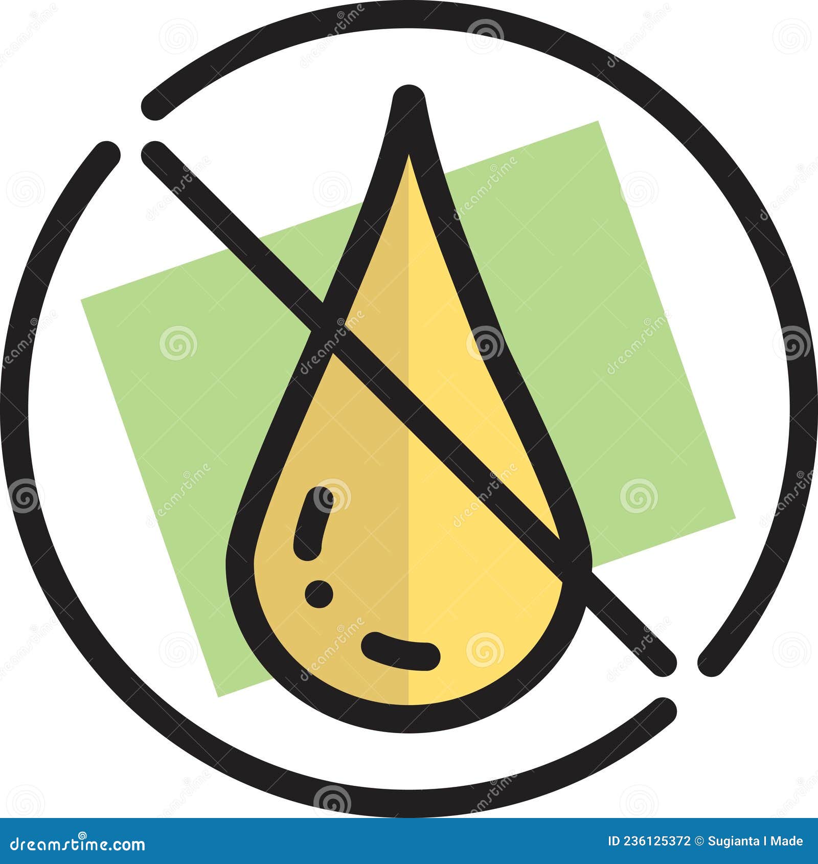 Color Oil Free Sign Icon Vector Stock Vector - Illustration of solid ...