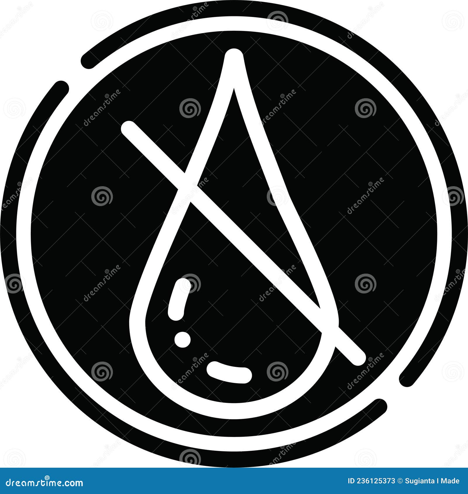 Solid Oil Free Sign Icon Vector Stock Vector - Illustration of rest ...